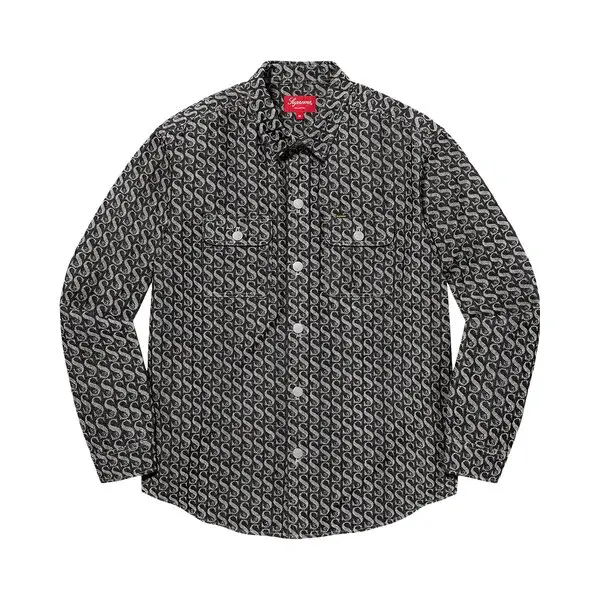 Supreme Monogram Denim Shirt - Black