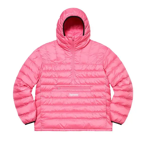 Supreme Micro Down Half Zip Hooded Pullover - Pink
