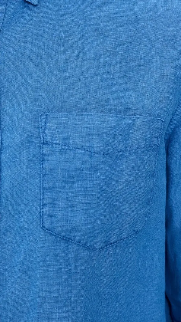 ALEX MILL Mill Shirt In Linen - Pool Blue