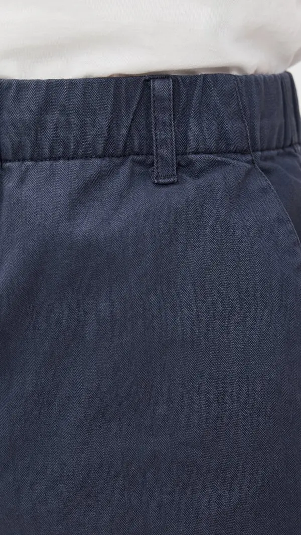 ALEX MILL Herringbone Pull-on Shorts - Navy