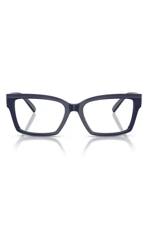 Tiffany & Co. 54mm Square Optical Glasses - Solid Dark Blue/ Demo Lens