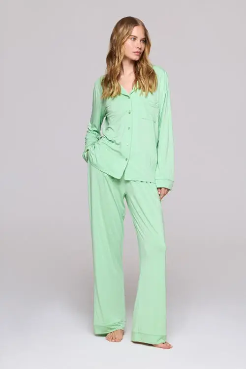 CRICKLE DAISY Matcha In The Desert Long Pajama Set - Light Green