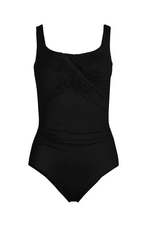LANDS' END G-cup Slendersuit Carmela One Piece Swimsuit - Black