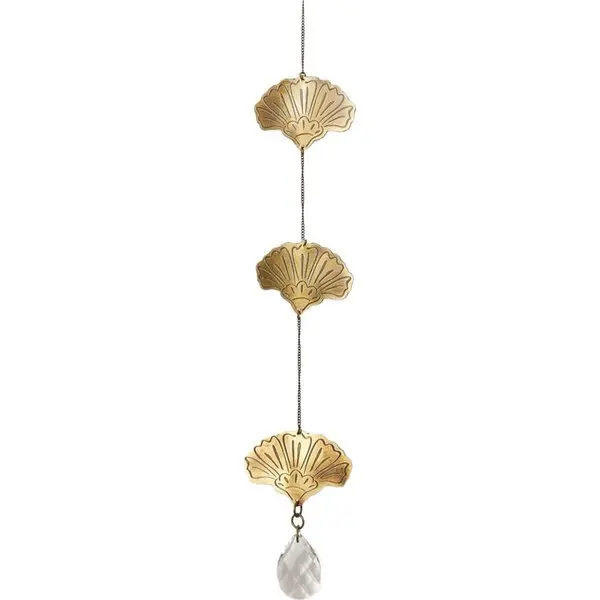 MATR BOOMIE Surya Cascade Floral Engraved Brass Suncatcher - Gold