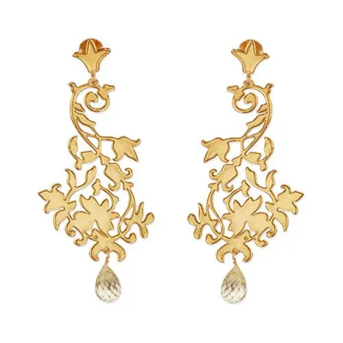 DHWANI BANSAL Mehr Chandelier Earrings - Gold Plated