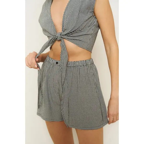 WHIMSY + ROW Marissa Boxer Shorts - Black Gingham