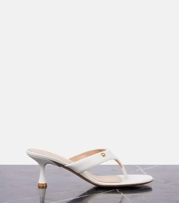 GIANVITO ROSSI Ascent 55 Leather Mules - White