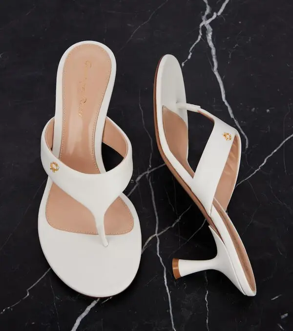 GIANVITO ROSSI Ascent 55 Leather Mules - White