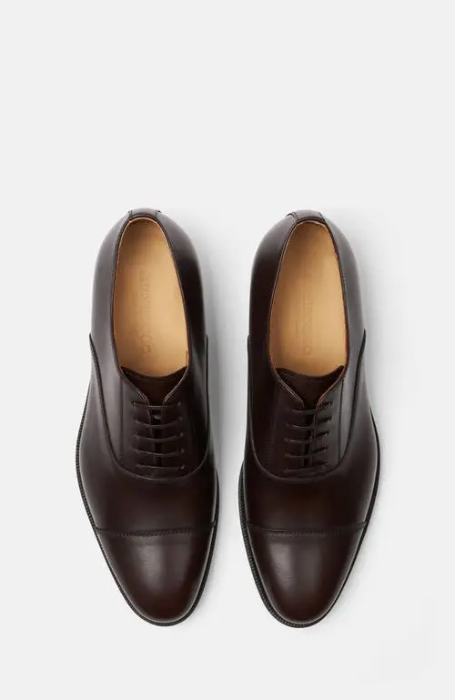 SCAROSSO Giove Oxfords - Dark Brown Calf