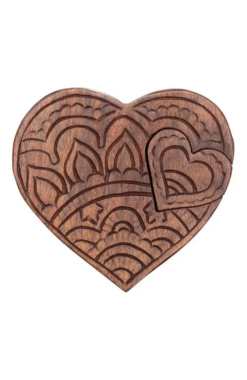 MATR BOOMIE Heart Puzzle Box Jewelry Holder - Brown