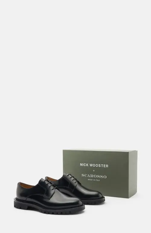 SCAROSSO Wooster Iii Derby Shoes - Black - Brushed Calf