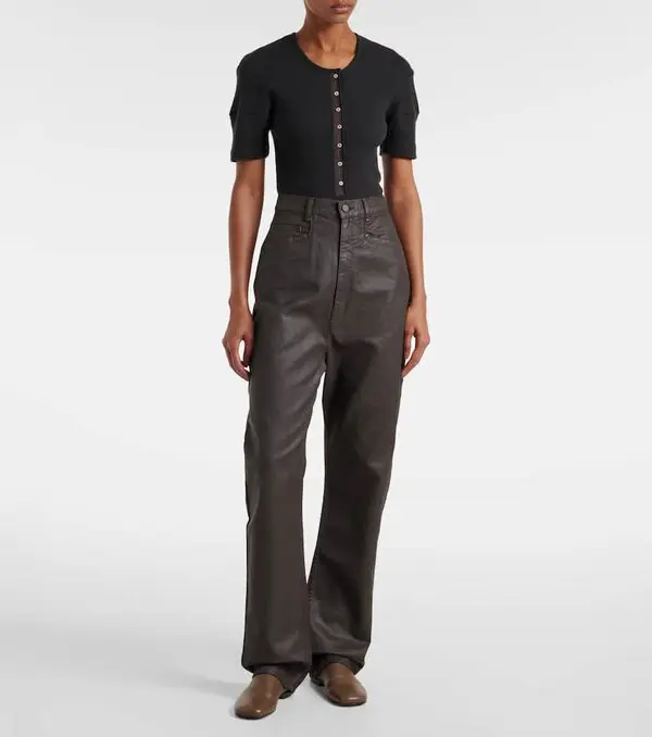LEMAIRE High-rise Cotton Wide-leg Trousers
