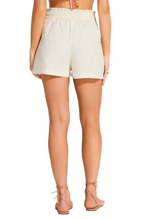 VITAMIN A® Linen Cover-up Shorts - Oat