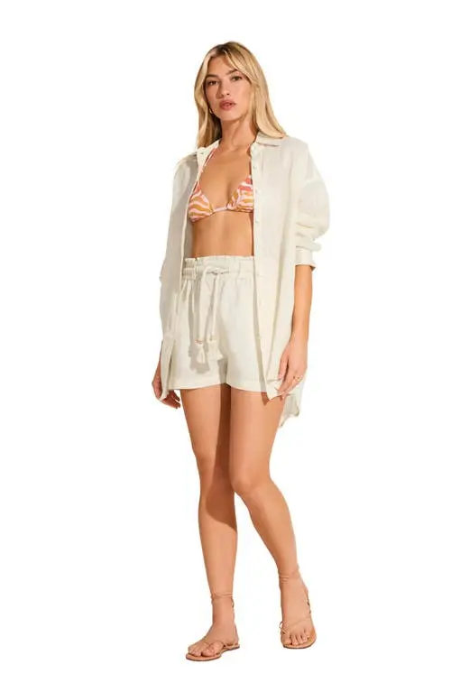 VITAMIN A® Linen Cover-up Shorts - Oat