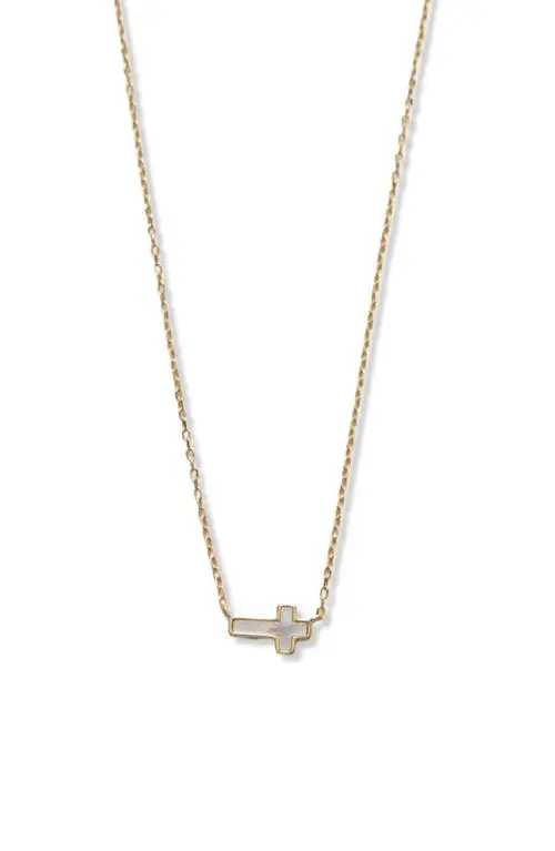 Argento Vivo Mother-of-pearl Cross Pendant Necklace - Gold
