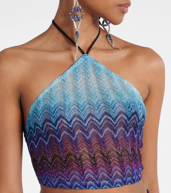 Missoni Halterneck Crop Top - Blue