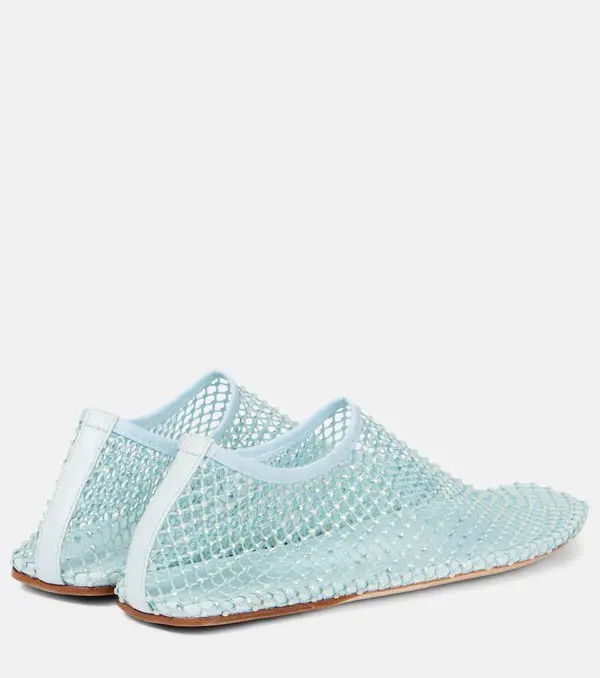 Christopher Esber Minette Crystal-embellished Ballet Flats - Blue