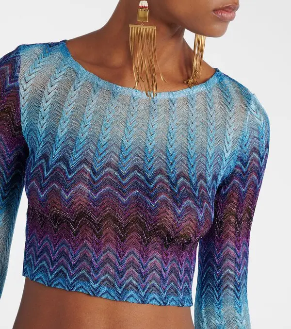 Missoni Zigzag Lame Cropped Top