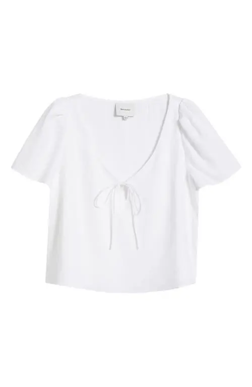 REFORMATION Mayla Tie Keyhole Linen Top