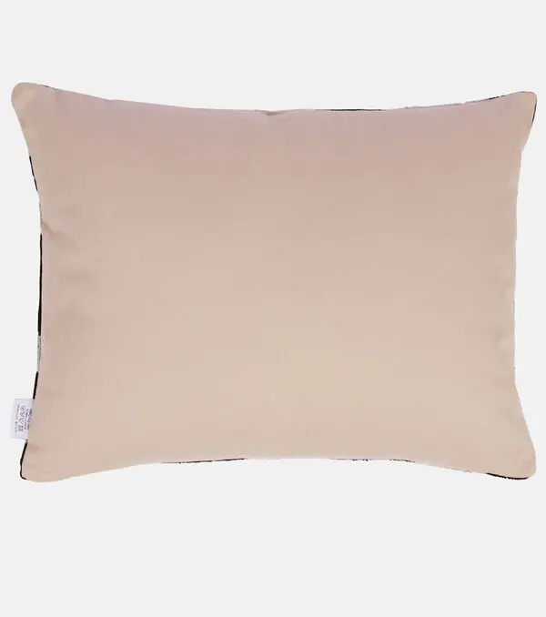 LES-OTTOMANS Silk Velvet Cushion - Multicoloured