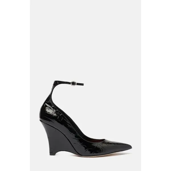 SCAROSSO Marta Iii High Heels - Black - Croco-printed Calf