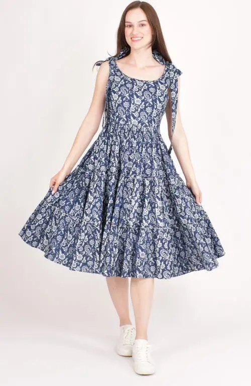 RAAS Floral Tiered Midi Dress