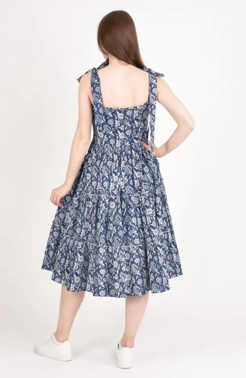 RAAS Floral Tiered Midi Dress