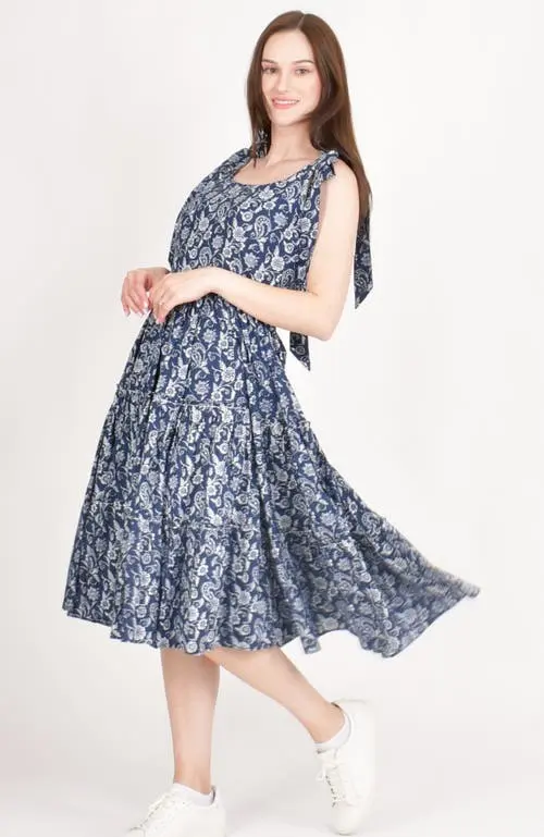 RAAS Floral Tiered Midi Dress