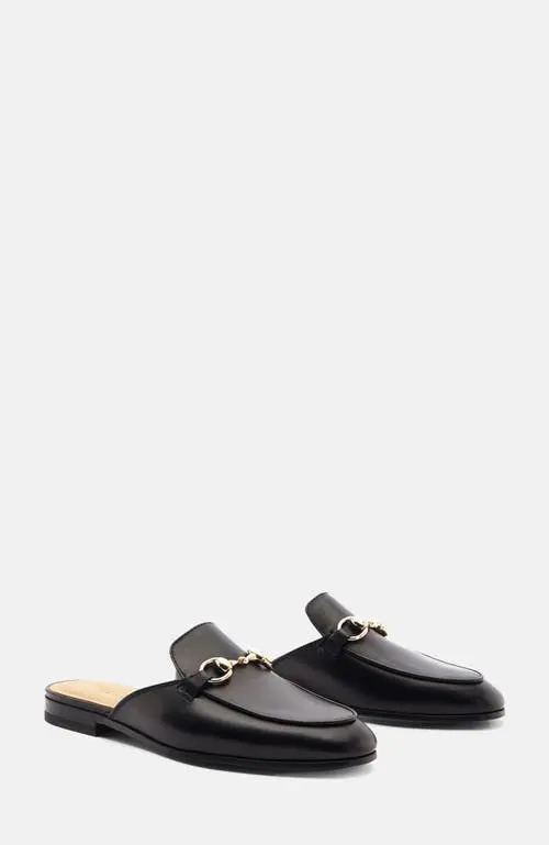 SCAROSSO Serena Horsebit Loafers - Black - Calf