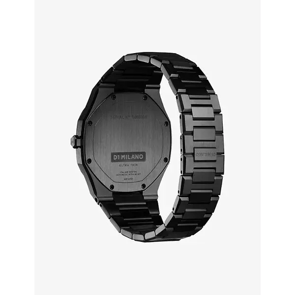 D1 MILANO Dlc Ultra Thin 40mm Stainless Steel Bracelet Watch - Black