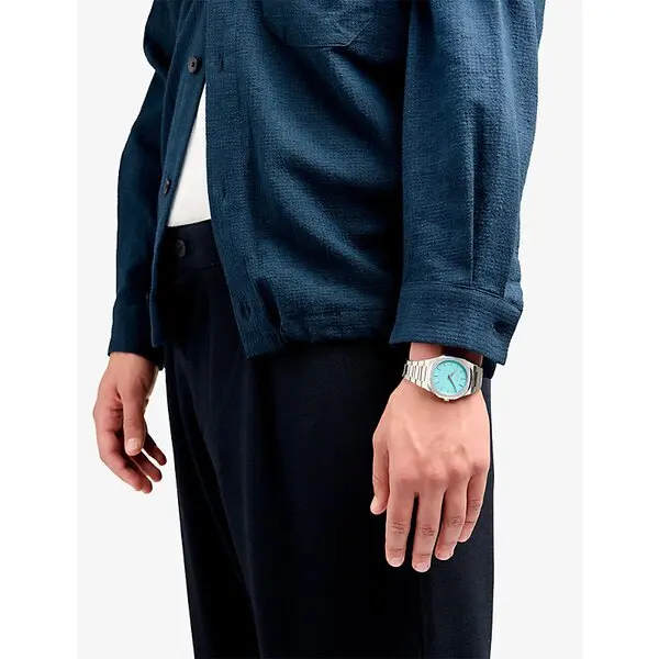 D1 MILANO Ultra Thin 38mm Stainless Steel Quartz Watch - Light Blue