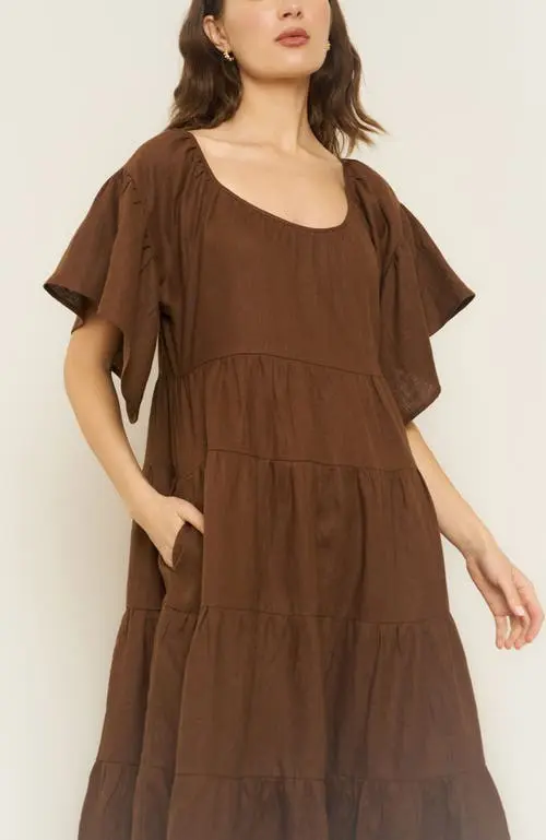 WHIMSY + ROW Rachel Midi Dress - Chocolate