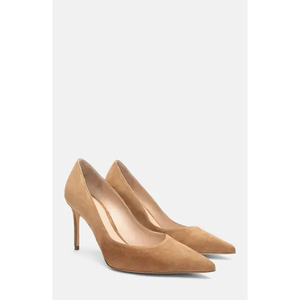 SCAROSSO Greta High Heel Pumps - Tan - Suede