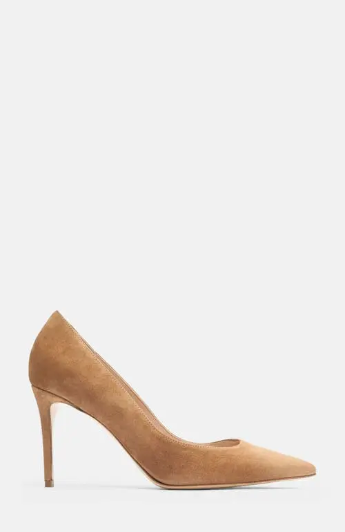 SCAROSSO Greta High Heel Pumps - Tan - Suede