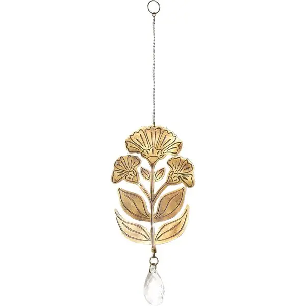 MATR BOOMIE Surya Floral Engraved Brass Suncatcher - Gold