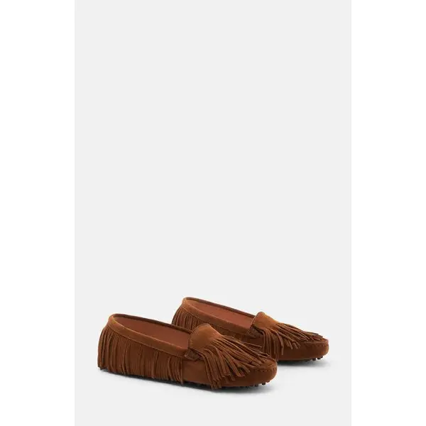 SCAROSSO Maya Driving Loafers - Brown - Suede