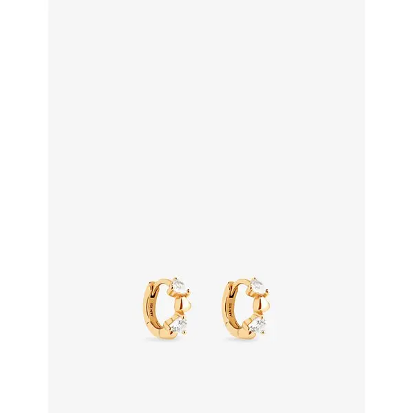 ASTRID & MIYU Heart Crystal Single Hoop Earring - Gold