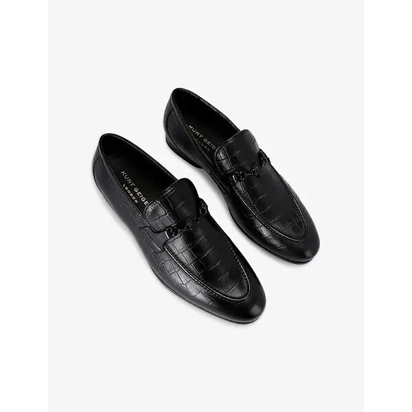 Kurt Geiger Alton Croc-effect Leather Loafers - Black