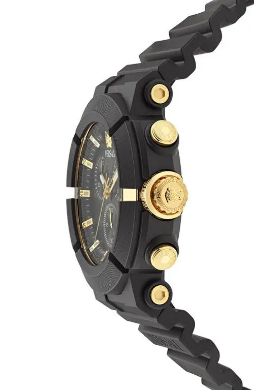 Versace Real Active Chronograph Bracelet Watch - Black Ecoceramic