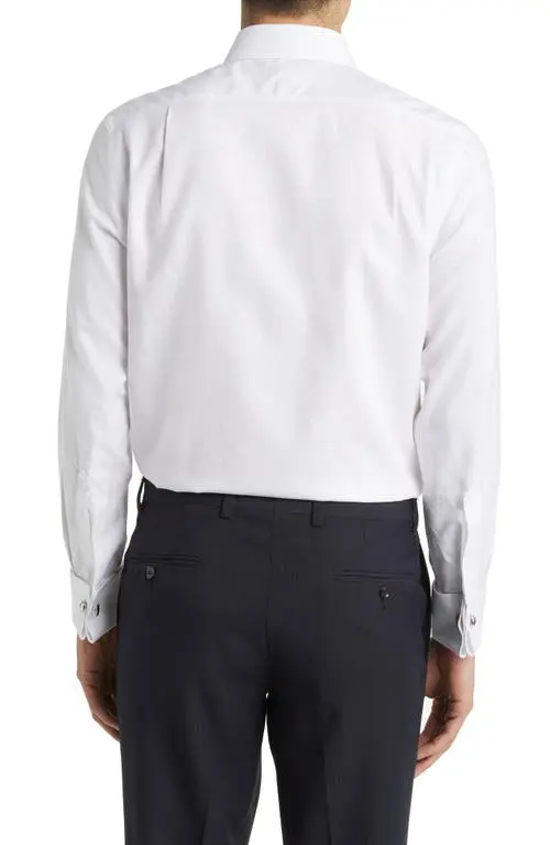 CHARLES TYRWHITT Non-iron Royal Oxford Slim Fit Shirt Double Cuff - White