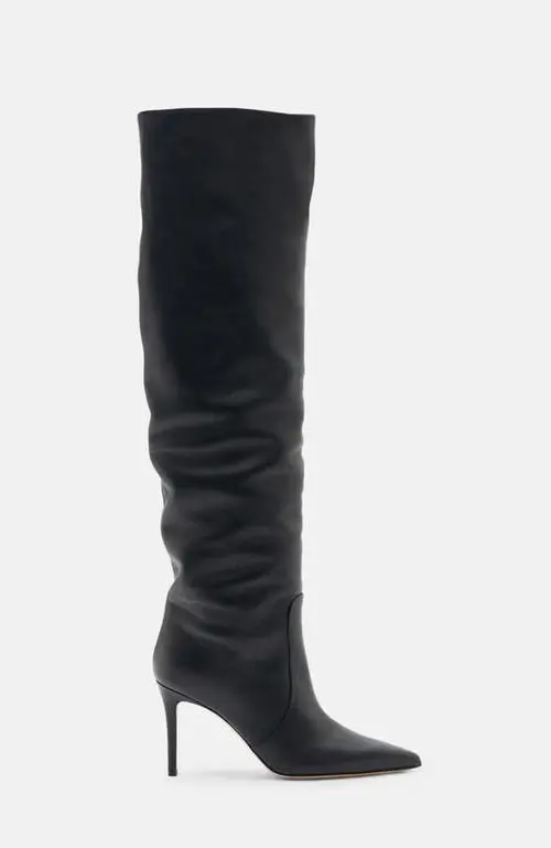 SCAROSSO Carra Knee High Boots - Black - Calf