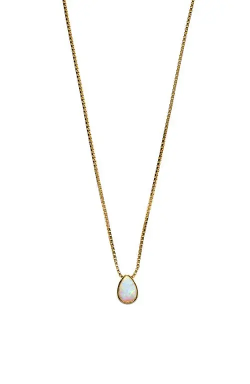 Argento Vivo Opal Teardrop Pendant Necklace - Gold
