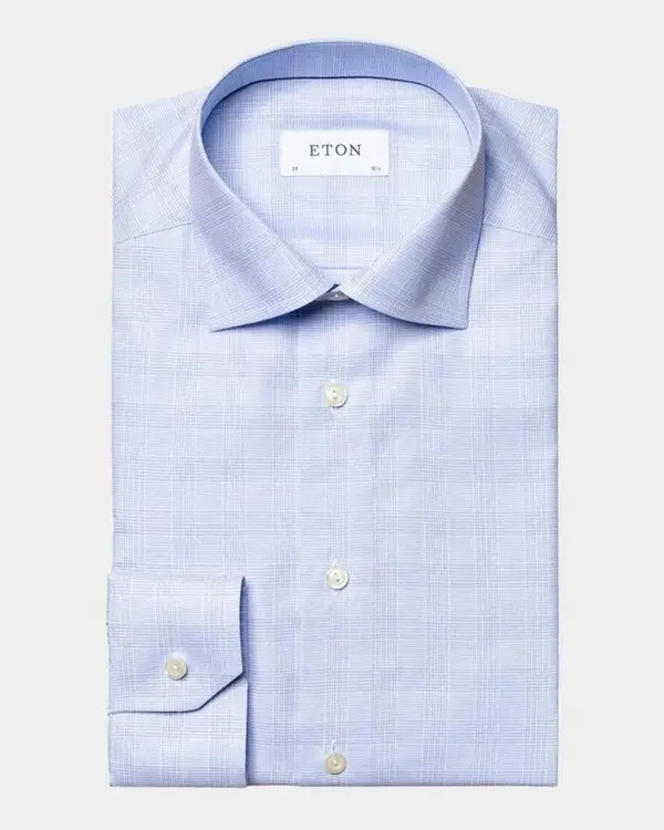 Eton Apos;s Classic-fit Prince Of Wales Sport Shirt - Lt Blue
