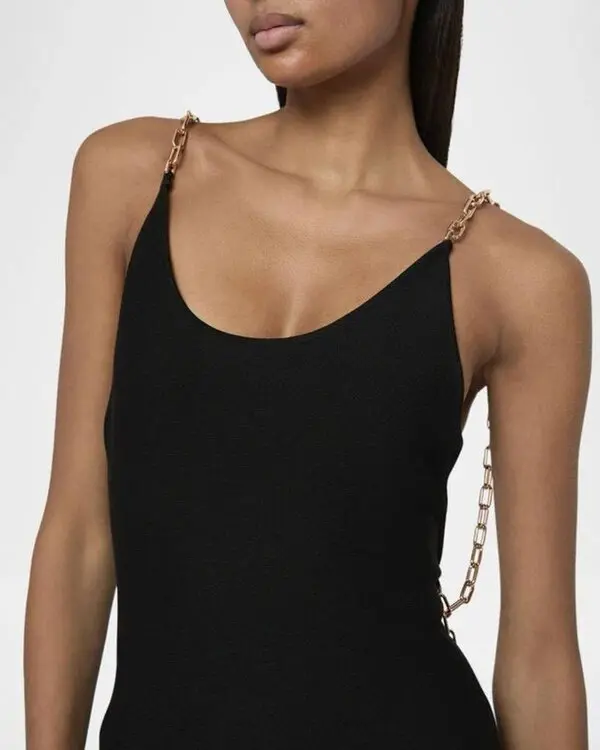 Gabriela Hearst Adeona Long Chain-strap Dress - Black