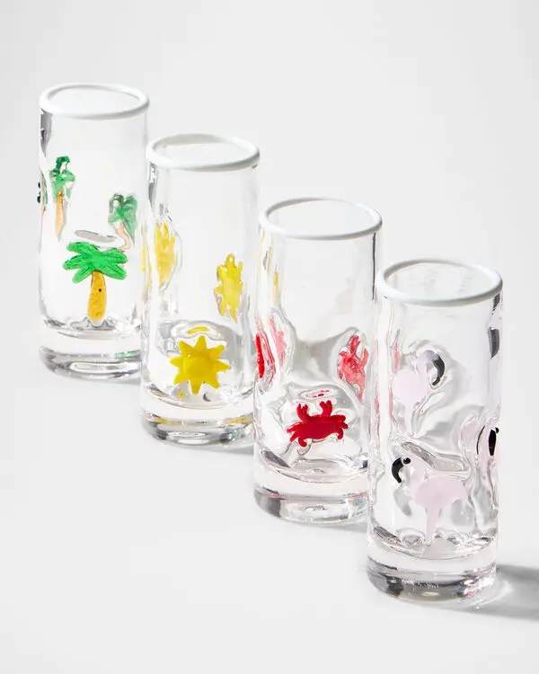 Neiman Marcus Summer Fun 2.8 Oz. Shot Glasses, Set Of 4 - Multi