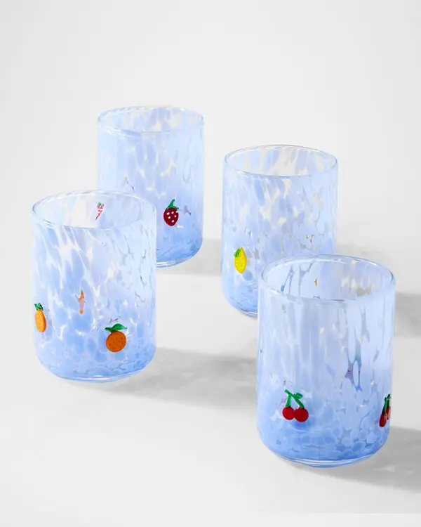 Neiman Marcus Fruity Fiesta 20 Oz. Tumblers, Set Of 4 - Blue