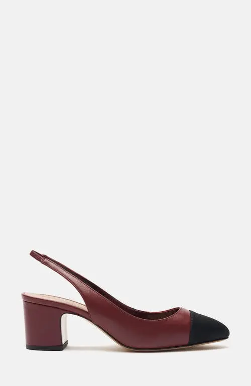 SCAROSSO Miranda Slingback Pumps - Burgundy - Calf