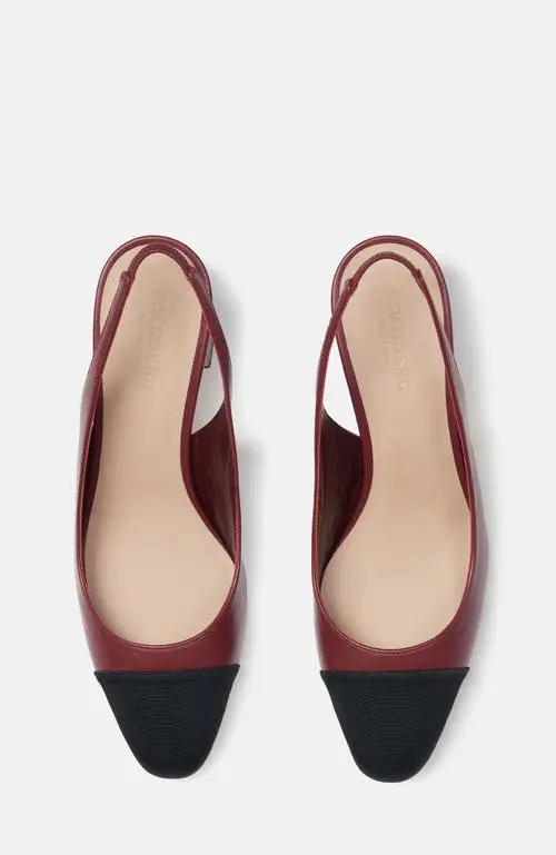 SCAROSSO Miranda Slingback Pumps - Burgundy - Calf