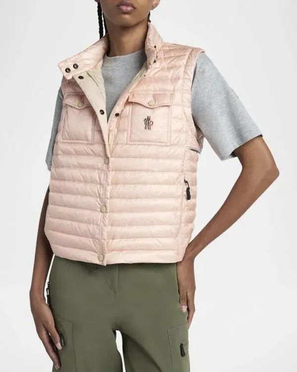 Moncler Gumiane Quilted Down Vest - Medium Pink