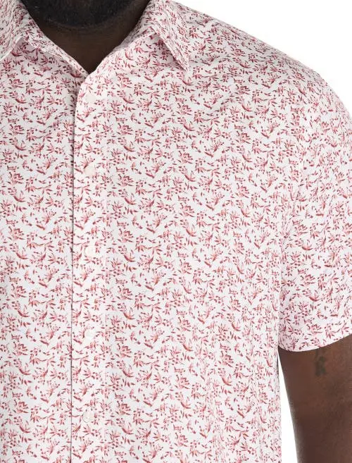 TRUE NATION BY DXL Big & Tall Leaf Print Sport Shirt